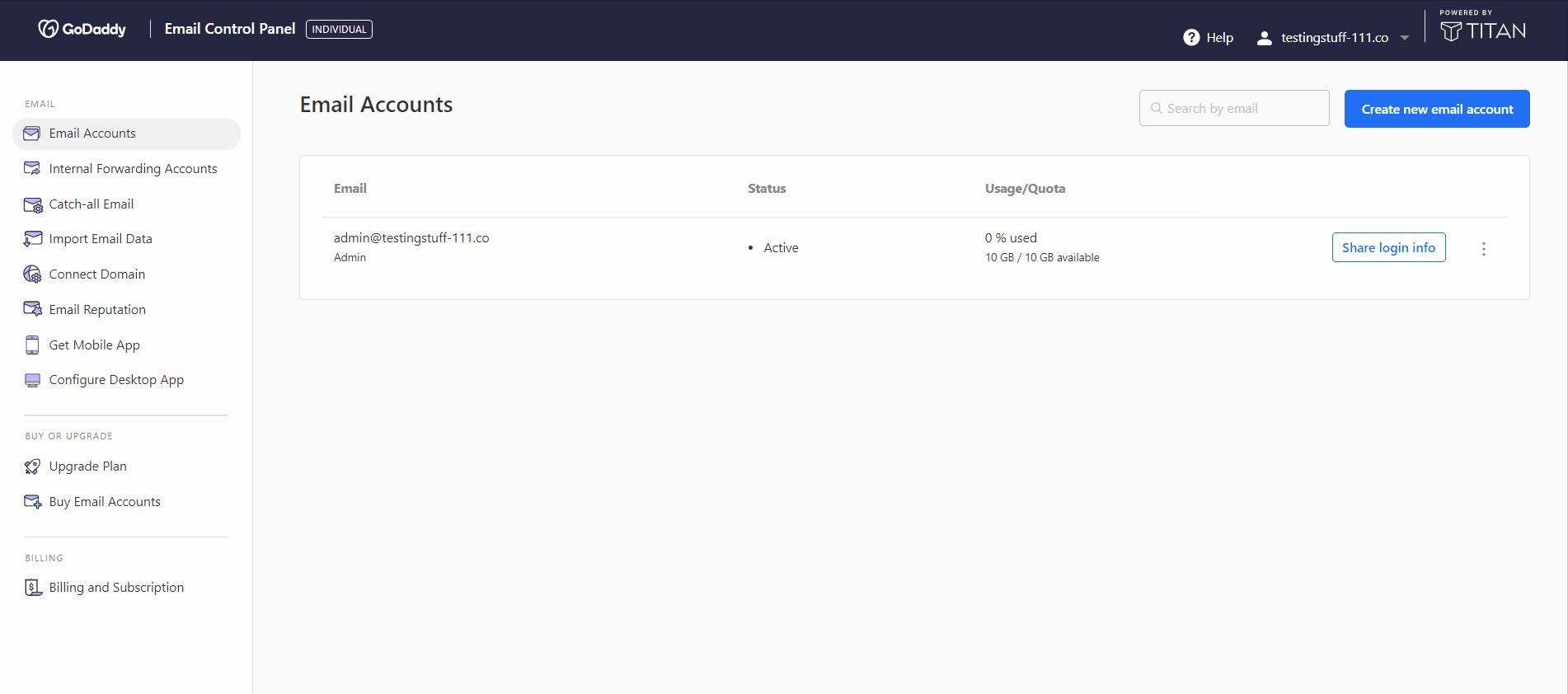 How to access your Titan Email Control Panel Via GoDaddy Dashboard ...