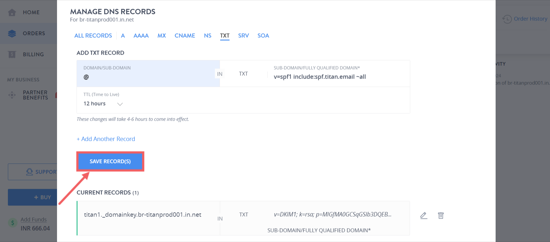 Setup Titan MX and TXT records for BigRock – Titan Mail