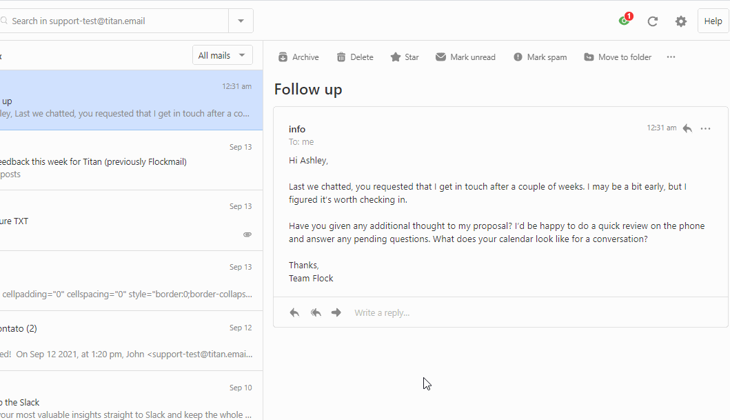 Know when your Emails are opened – Titan Mail