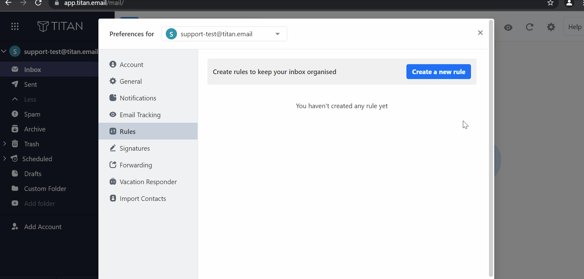 Creating and managing Rules – Titan Mail
